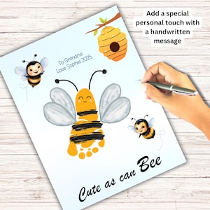 Cute as Can Bee Footprint Art, Kids Spring Classroom Crafts, Toddler ...