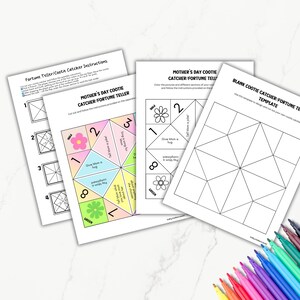 Mother's Day Printable Cootie Catcher, Fortune Teller Instructions ...