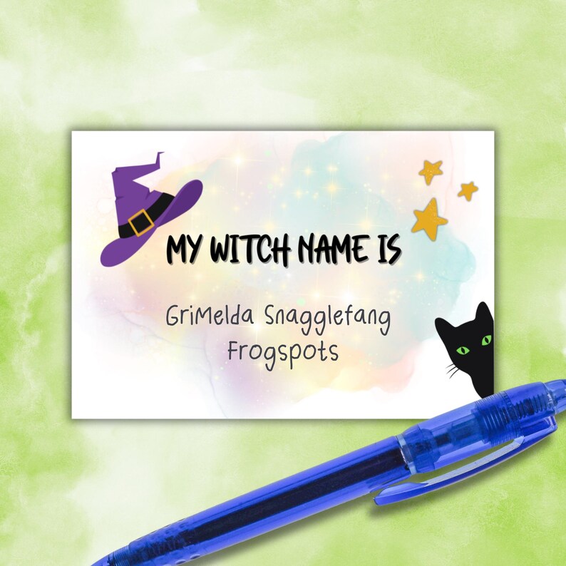 Whats Your Witch Name Halloween Game, Fun Name Generator Activity ...