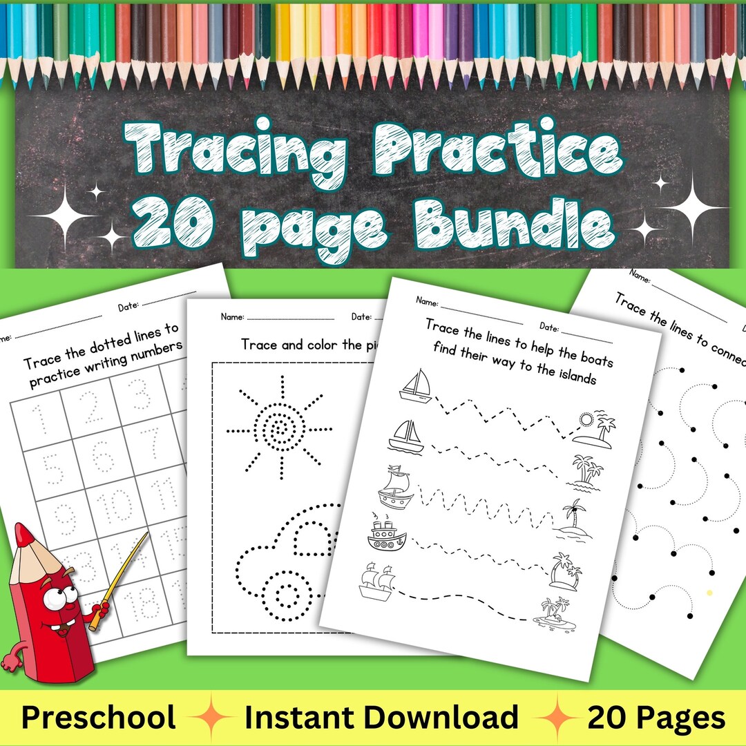 Line Tracing Worksheets, Education Activities, Homeschool Printable ...