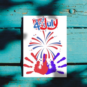 Happy 4th of July Handprint Craft, Easy Printable DIY Art for Toddlers ...