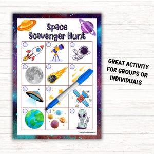 Space Theme Scavenger Hunt for Kids, Indoor or Outdoor School Holiday ...