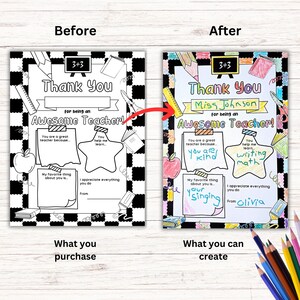 Teacher Appreciation Printable, Thank You Teacher Gift, Kids Education ...
