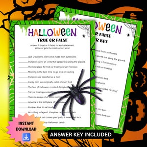 Halloween Game, Fun Family Activity, Social Event, Halloween True or ...