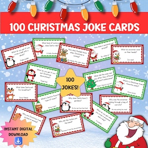 Christmas Jokes for Kids, 100 Lunchbox Notes Bundle, Family Friendly ...