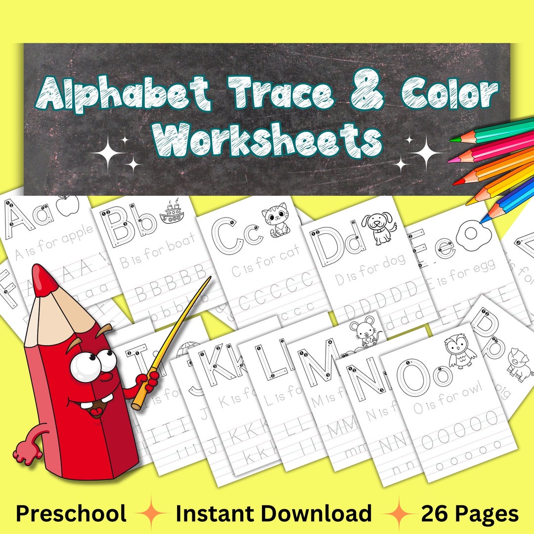 Alphabet Tracing Worksheets, Color and Writing Practice Pages ...