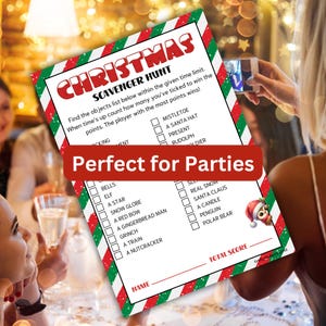 Christmas Party Game Scavenger Hunt, Kids Holiday Activity, Christmas ...