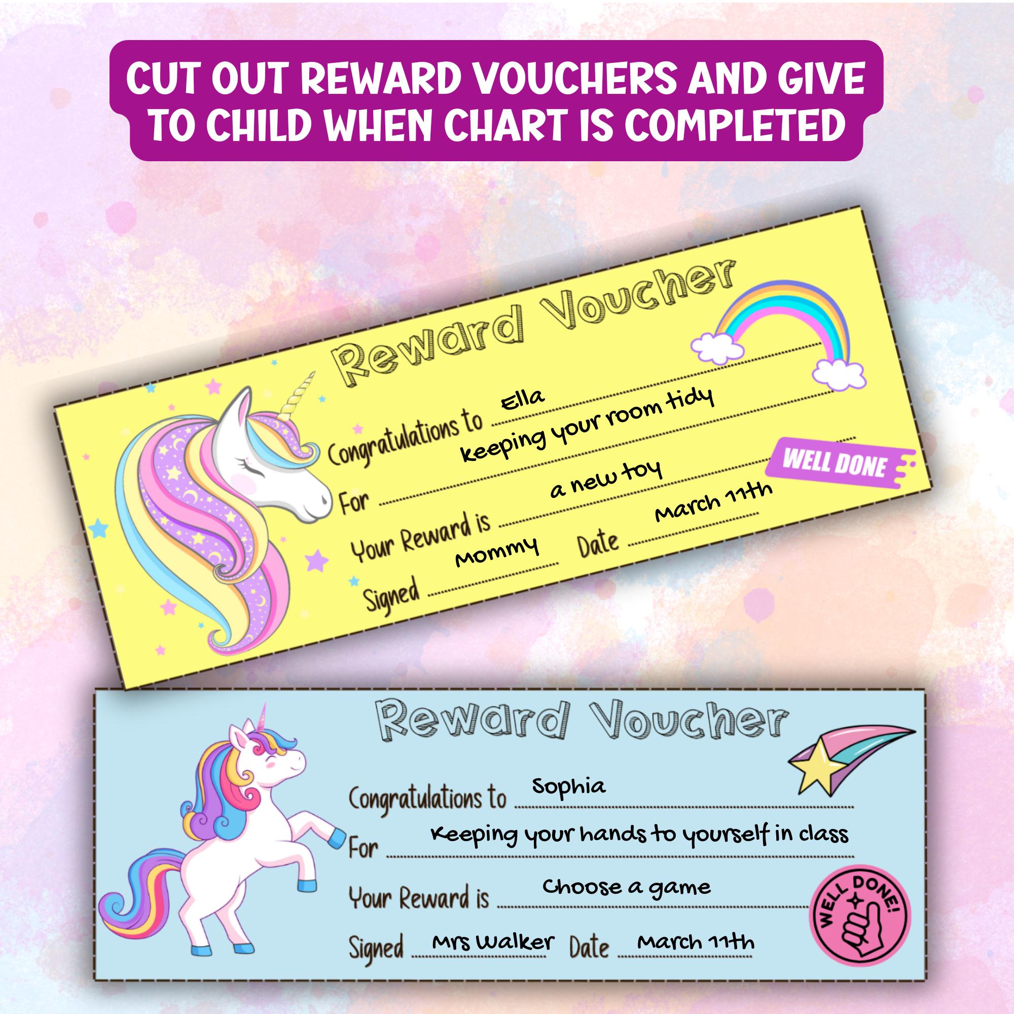 Unicorn Reward Chart Bundle, Child Task Tracker, Homeschool Sticker ...