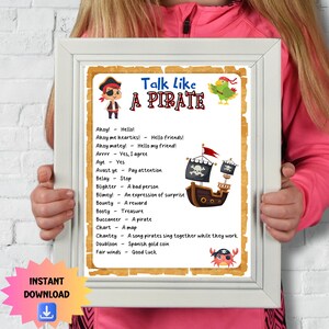Talk Like A Pirate Posters, Kids Wall Art, Classroom Posters ...