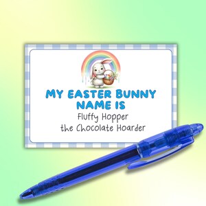 Whats Your Easter Bunny Name Party Game for Kids, Rabbit Label ...