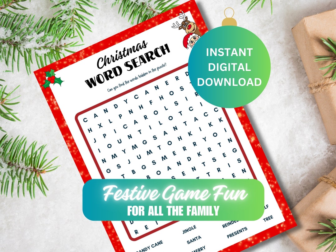 Christmas Word Search Printable, Fun Family Activity, Festive Quiz for ...