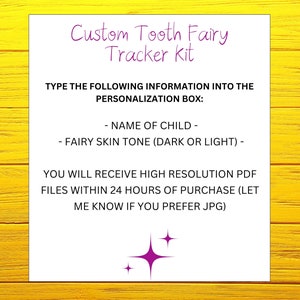 Personalized Tooth Fairy Tracker Chart Kit, Lost Teeth Keepsake ...