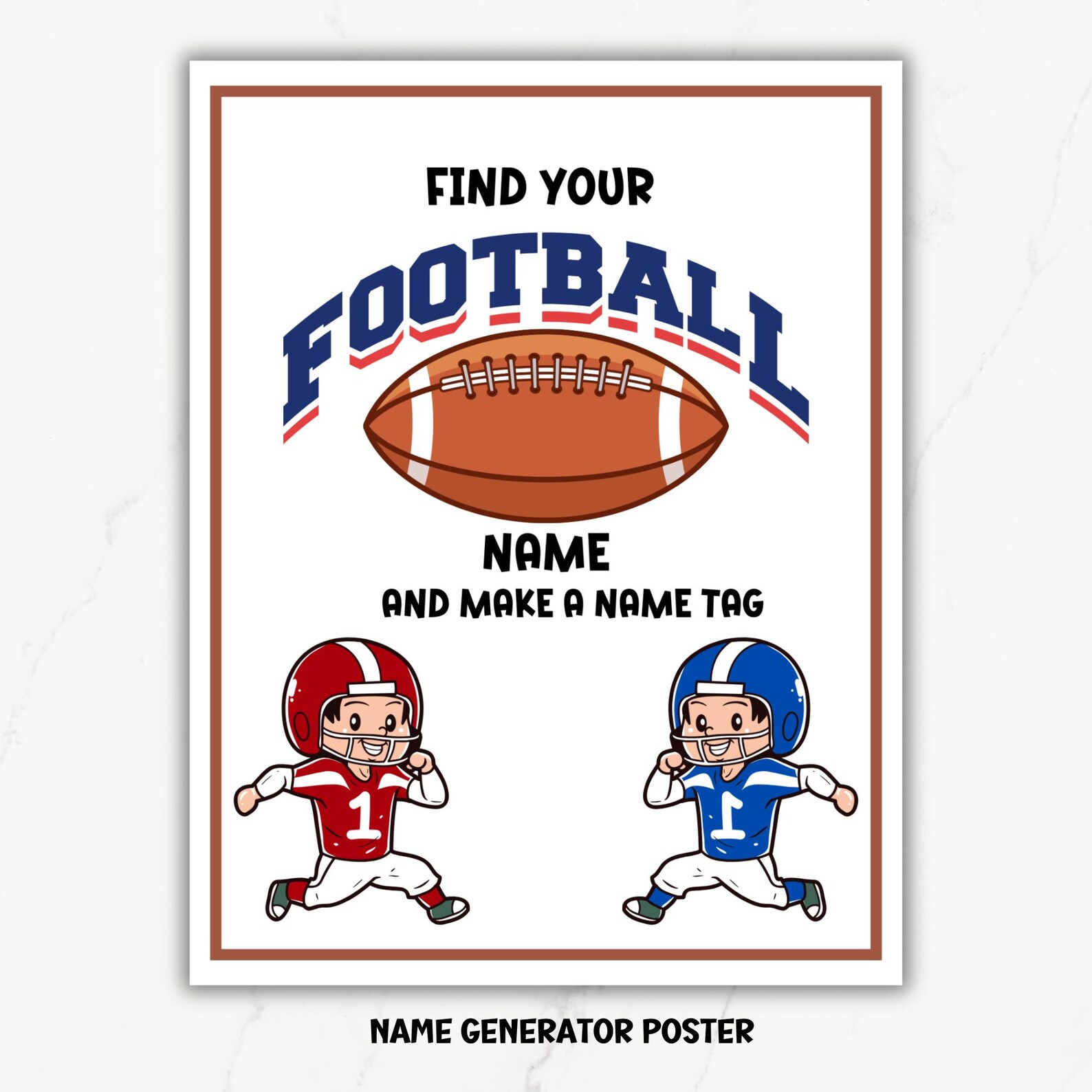 What's Your Football Name Game for Kids, Football Title Generator ...