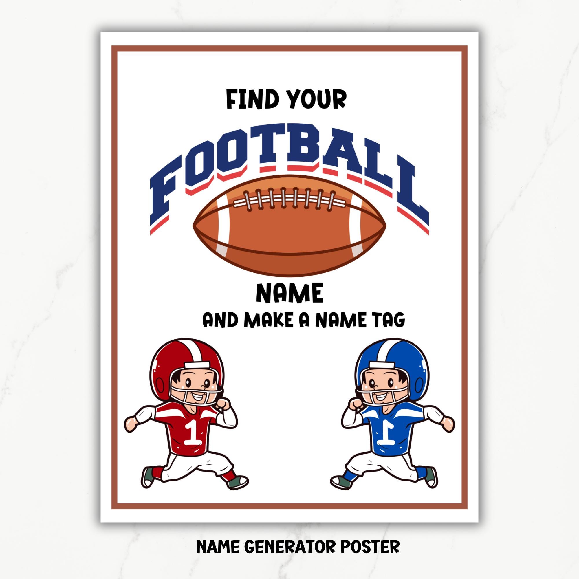 What's Your Football Name Game for Kids, Football Title Generator ...