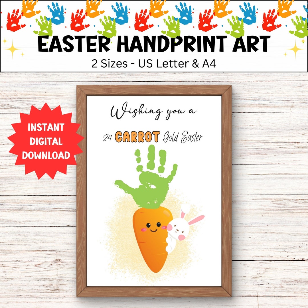 Easter Bunny Handprint Art Keepsake, Kids DIY Spring Classroom Handmade ...