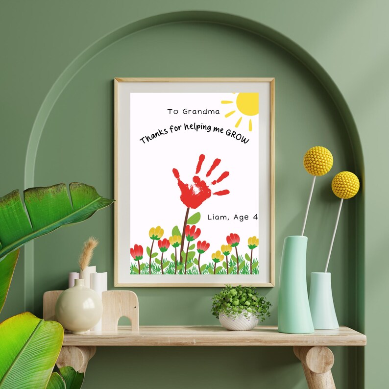Flower Handprint Craft for Kids, Mother's Day Gift, Grandma , Teacher ...