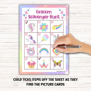 Unicorn Scavenger Hunt for Kids, Indoor or Outdoor Holiday Activity ...