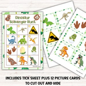 Dinosaur Scavenger Hunt for Kids, Indoor or Outdoor Holiday Activity ...