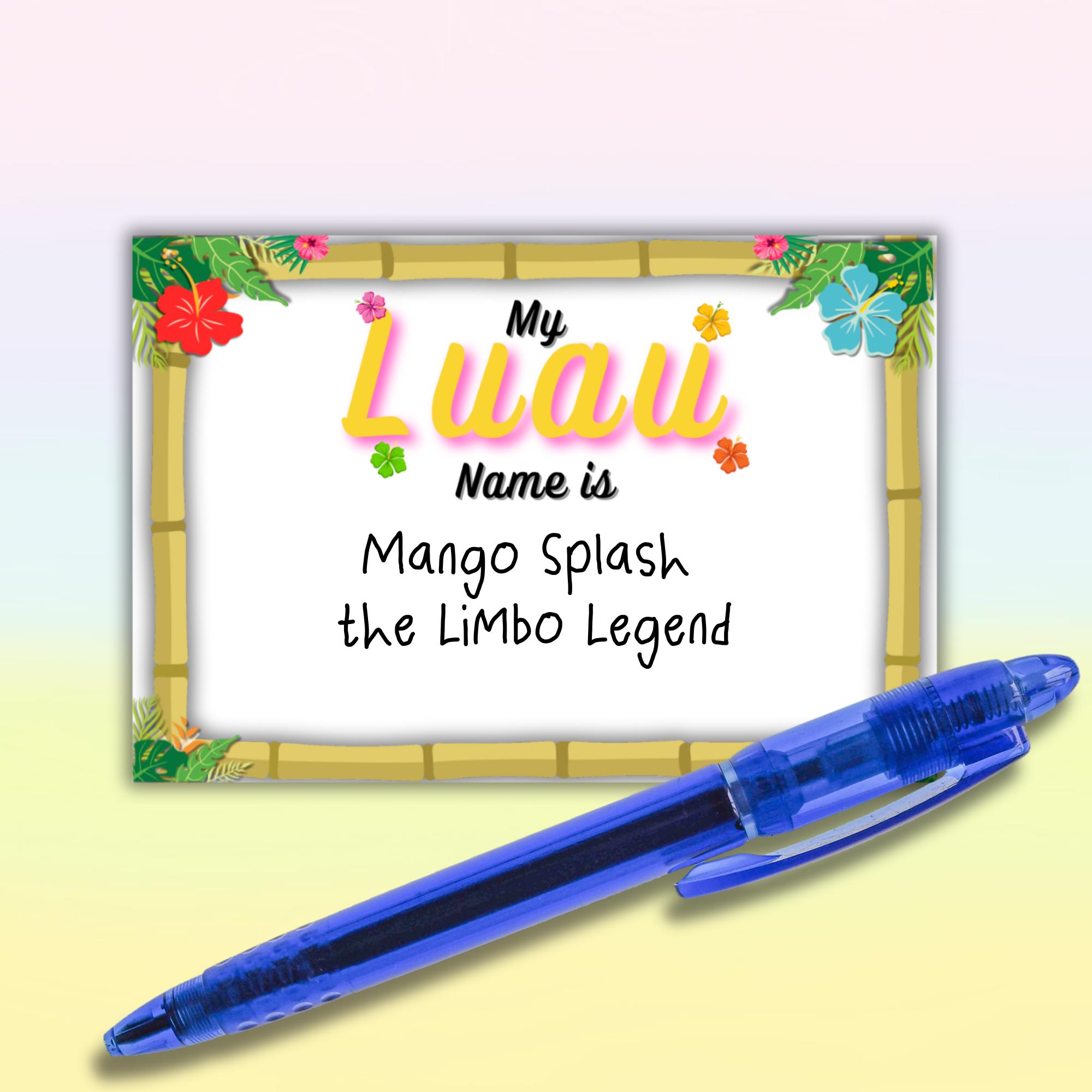 What's Your Luau Name Game, Tropical Name Generator, Hawaiian Birthday ...