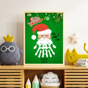 Santa Handprint Art Activity, Christmas DIY Craft, Toddler Preschool ...