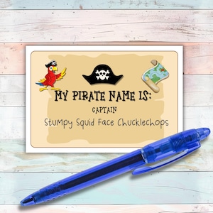 Whats Your Pirate Name Party Game for Kids, Fun Name Generator Activity ...