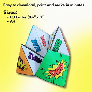 Father's Day Superhero Cootie Catcher, Fortune Teller Instructions ...
