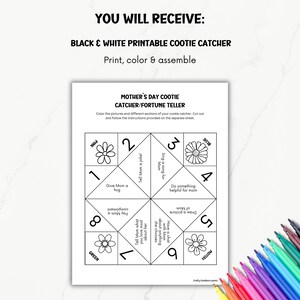 Mother's Day Printable Cootie Catcher, Fortune Teller Instructions ...