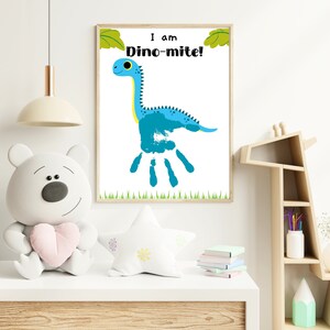 Dinosaur Handprint Art Bundle, DIY Printable for Kids, Classroom Crafts ...