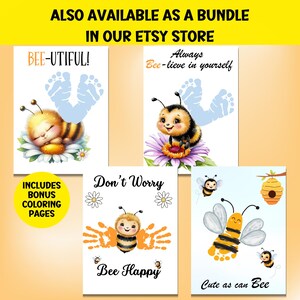 Cute as Can Bee Footprint Art, Kids Spring Classroom Crafts, Toddler ...