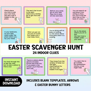 Kids Easter Scavenger Hunt, Fun Childs Indoor Holiday Game, Treasure ...