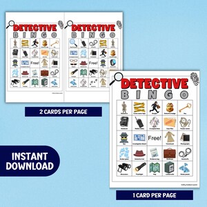 Detective Bingo Game, Printable Kids Activity for Parties, Classroom ...