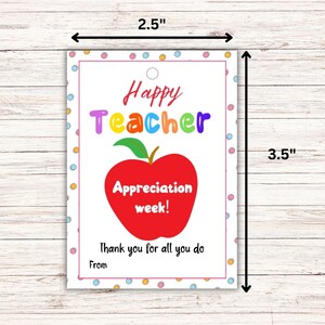 Teacher Appreciation Gift Tags Bundle, Thank You Teacher Gift Labels ...