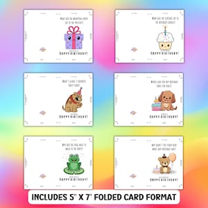 Birthday Cards Printable, Funny Joke Cards Bundle, Humorous Gift Tags ...