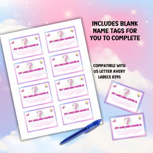 Whats Your Unicorn Name Party Game for Kids, Fantasy Label Generator ...
