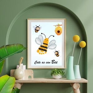 Cute as Can Bee Footprint Art, Kids Spring Classroom Crafts, Toddler ...