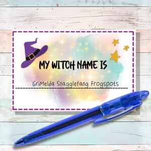 Whats Your Witch Name Halloween Game, Fun Name Generator Activity ...