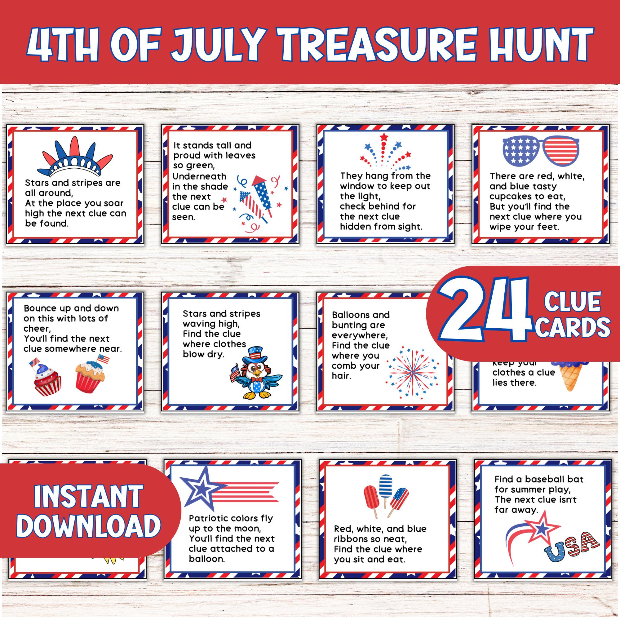 4th of July Scavenger Hunt, Independence Day Family Game, Treasure Hunt ...