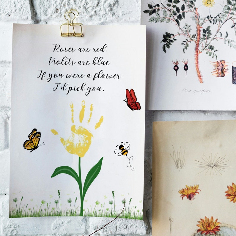 Mother's Day Handprint Art, Keepsake Instant Gift for Mom, Grandma ...
