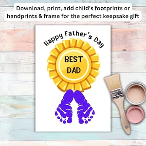 Father's Day Footprint and Handprint Art Keepsake Gift for Dad, DIY ...