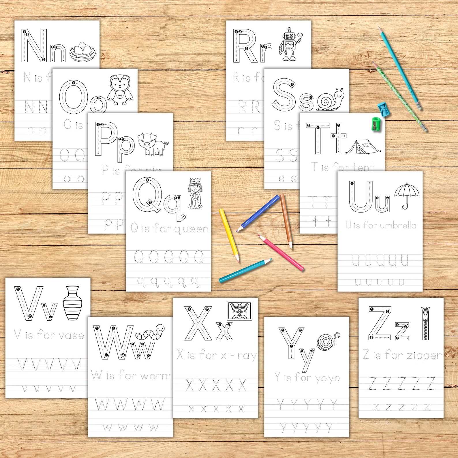 Alphabet Tracing Worksheets, Color and Writing Practice Pages ...