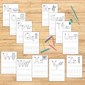 Alphabet Tracing Worksheets, Color and Writing Practice Pages ...