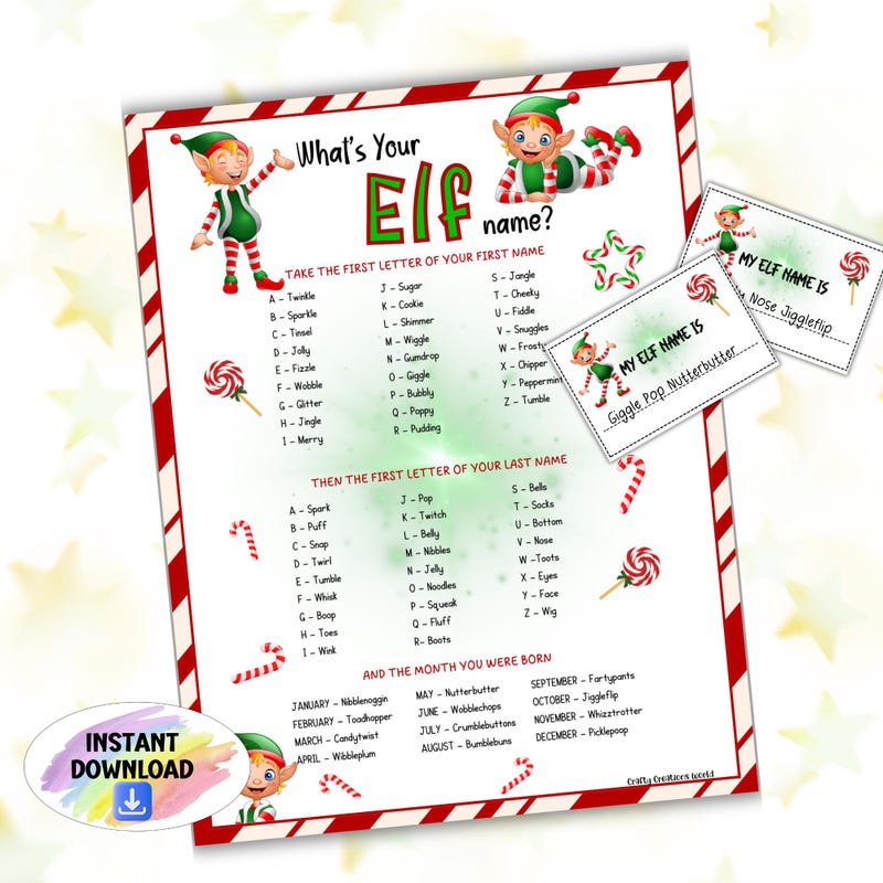 Whats Your Elf Name - Etsy