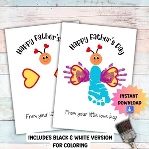 Fathers Day Gift Handprint Art Kit DIY Printable for Kids Classroom ...