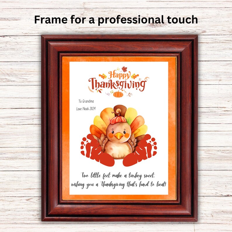Thanksgiving Footprint Art, Handprint Keepsake Gift, Baby's First ...