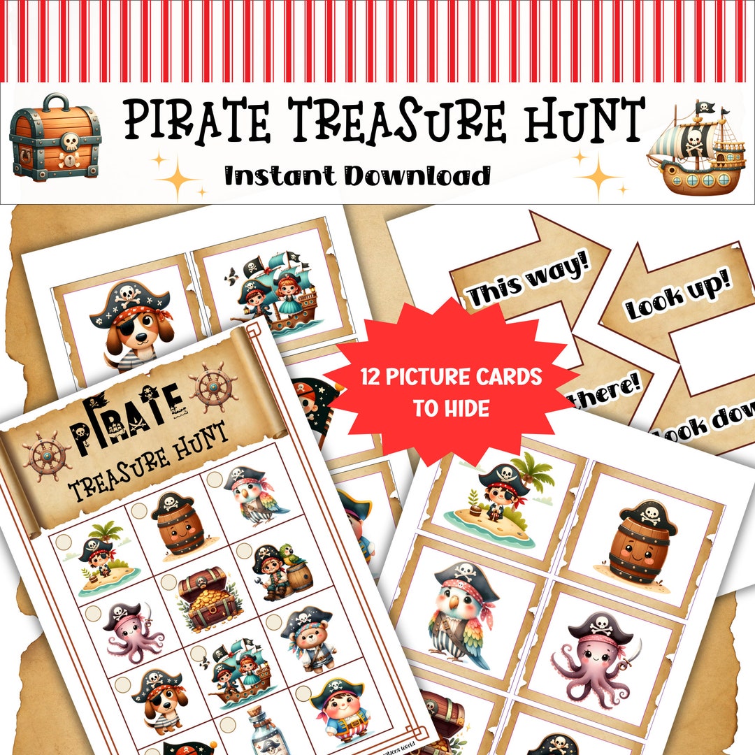 Pirate Scavenger Hunt for Kids, Indoor or Outdoor School Holiday ...