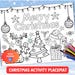 Christmas Coloring Activity Sheet, Party Table Placemat Decor for Kids ...