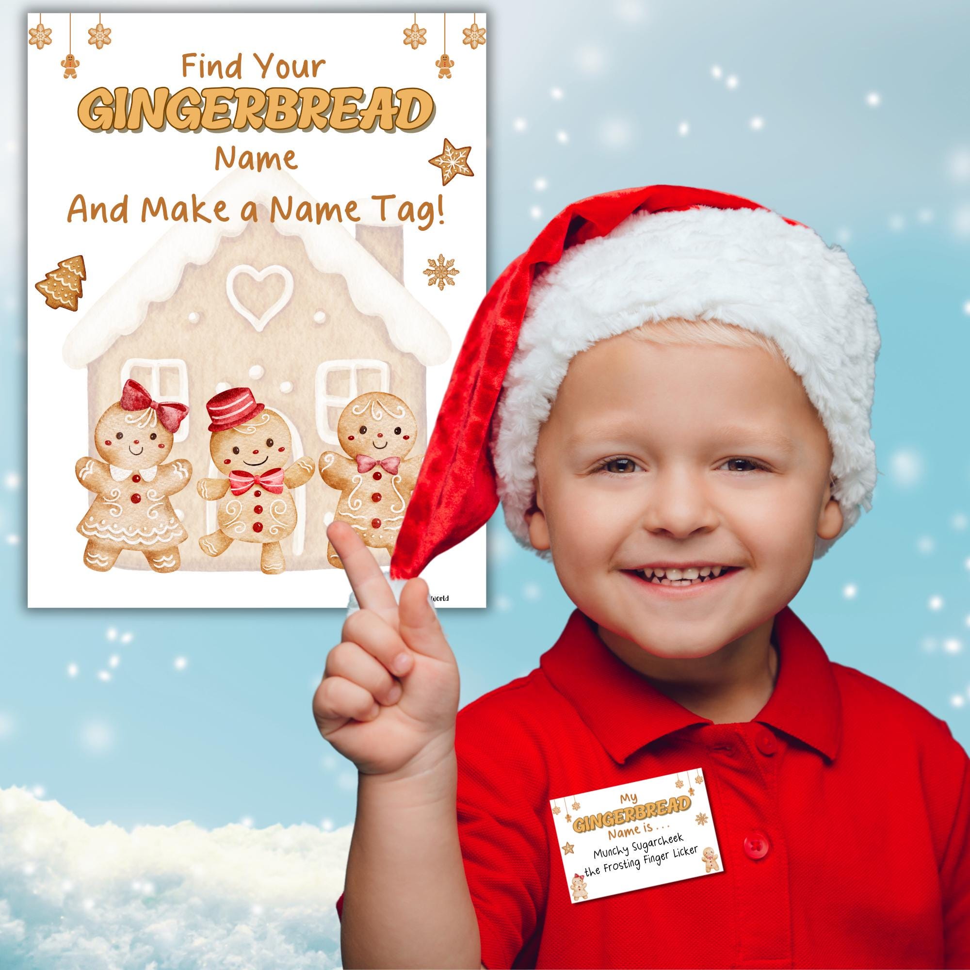 Gingerbread Name Generator, Christmas Printable Game for Kids, What's ...