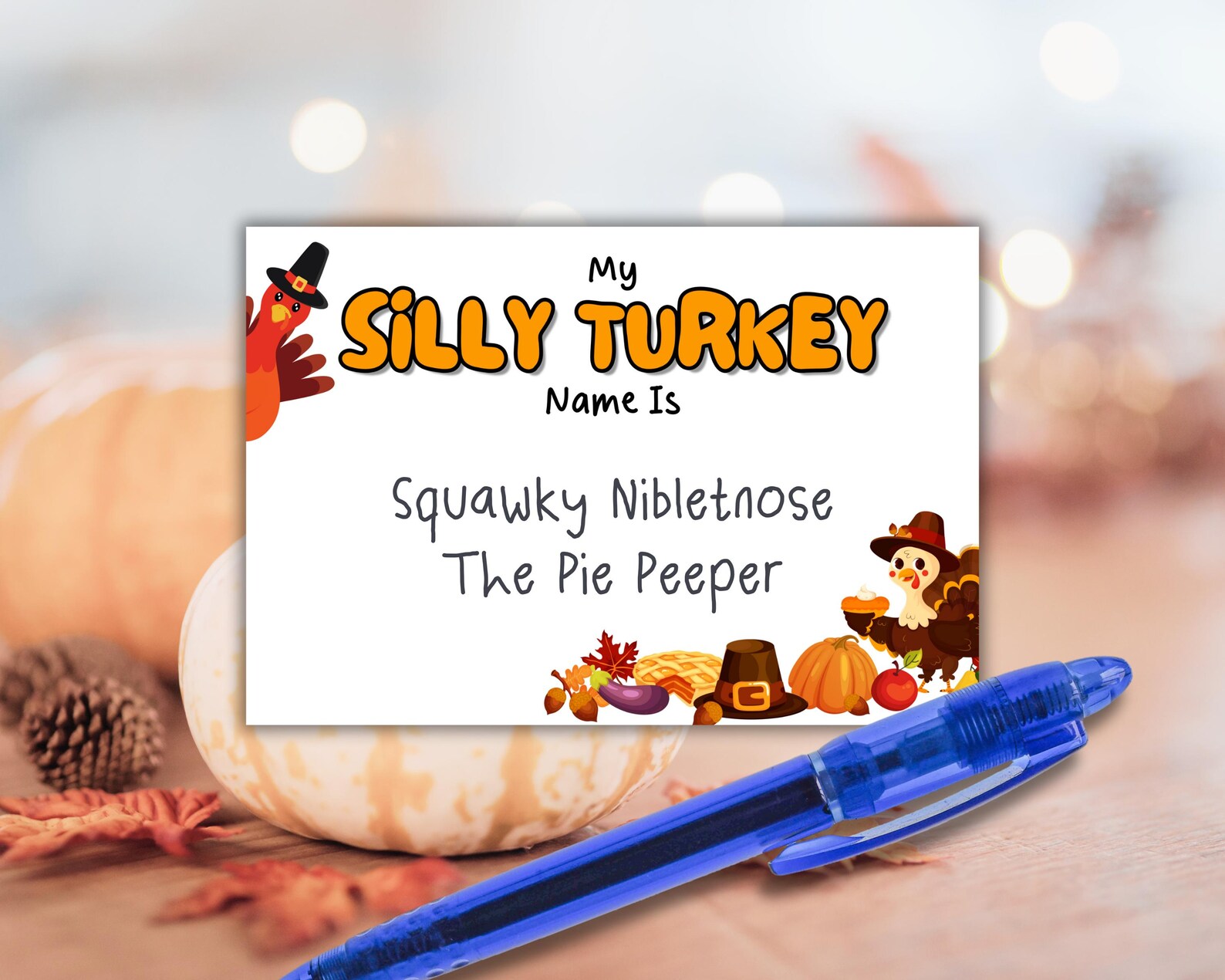 Whats Your Silly Turkey Name, Printable Thanksgiving Name Generator ...