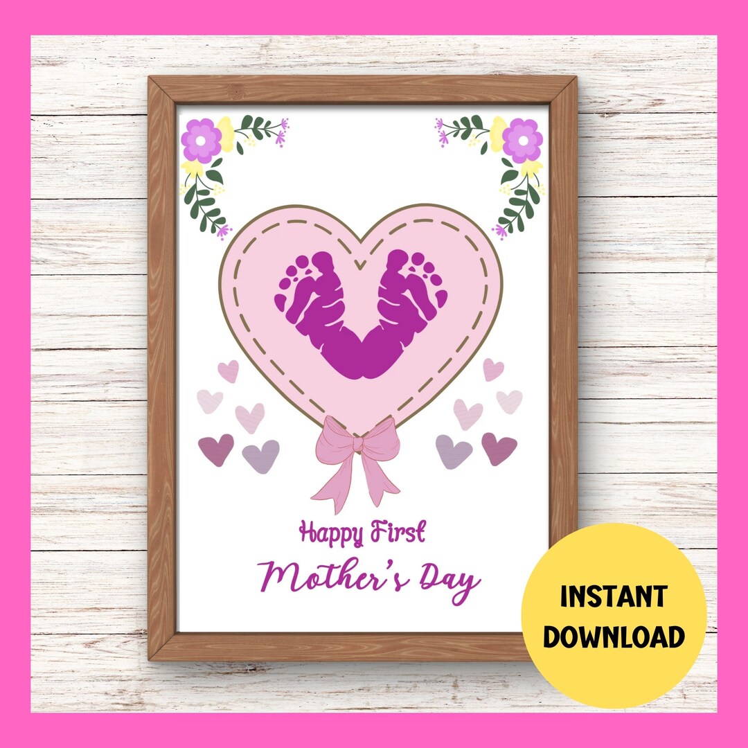 Mothers Day Handprint/footprint Art Keepsake, Gift for Mom, Kids DIY ...