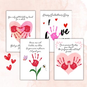 Valentine's Handprint Footprint Art Craft Bundle, Baby Keepsake Gift ...